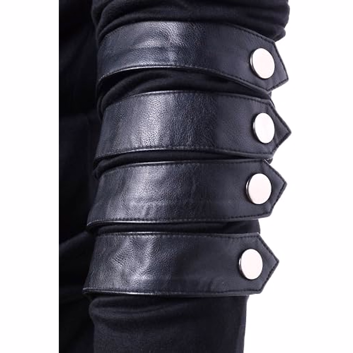 Iivos Men's Knight Drawstring Lace Up Pullover Hoodie Steampunk Long Sleeve Hooded Sweatshirt Black