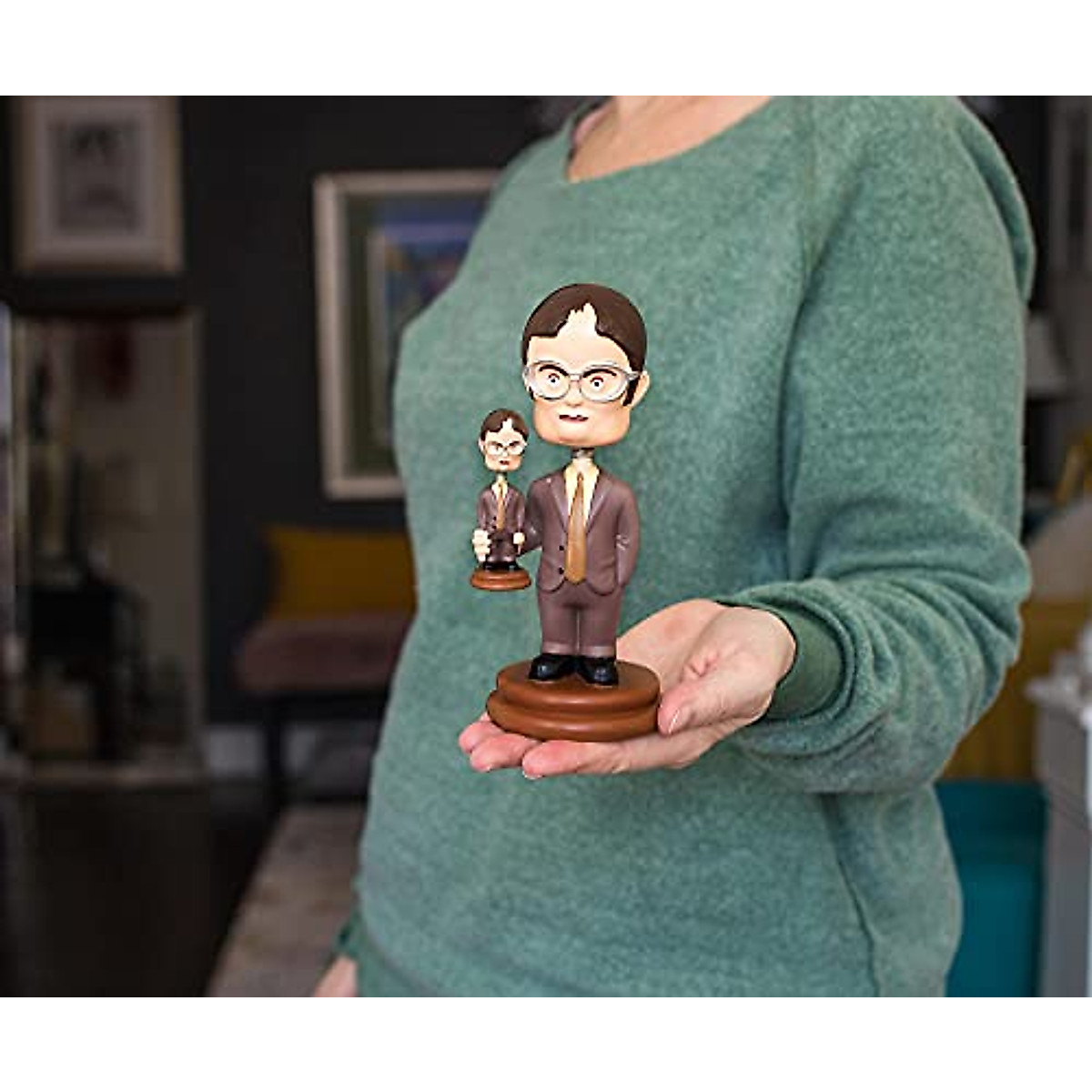 Surreal Entertainment The Office Double Dwight Resin Bobblehead | Collectible Action Figure Statue, Desk Toy Accessories | Novelty Gifts for Home Office Decor | 5 Inches Tall
