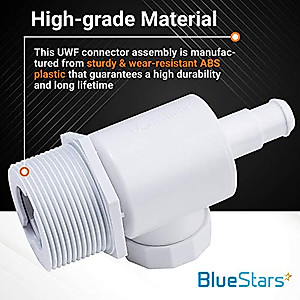 Ultra Durable Pool Cleaner 9-100-9001 UWF Connector & 4 Packs 9-100-3105 Sweep Hose Scrubber Replacement Part by BlueStars - Exact Fit for Polaris 380 280 180 Swimming Pool Cleaner