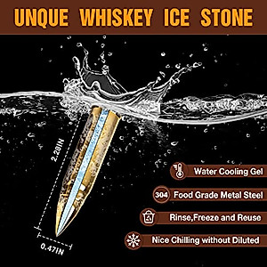 Gifts for Men Dad, 6 pcs Golden Whiskey Stones & 6 pcs Silver Whiskey Stones & 6 pcs Best Dad Ever Whiskey Stones, Christmas Stocking Stuffers, Unique Birthday Gift Ideas for Dad from Wife