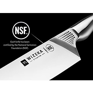 WIZEKA Kitchen Knife Set with Block, NSF Certified 15pcs German Steel 1.4116 Knife Block Set, Professional Chef Knife Set with Built-in Sharpener, Starry Sky Series