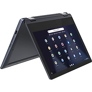 Lenovo Flex 3 11" 2-in-1 IPS Touchscreen Chromebook Laptop, MediaTek MT8183, 4GB Memory, 128GB Storage(64GB eMMC Plus 64GB Card), WiFi 6, Bluetooth, Webcam, Chrome OS, Abyss Blue | TGCD Bundle