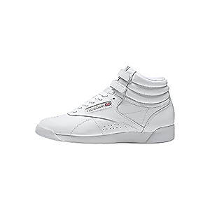 Reebok womens Freestyle Hi Sneaker, White/Silver 2, 7.5 US