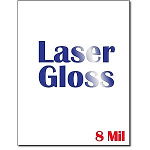 8 Mil Laser Gloss Cardstock - Single Sided Glossy Photo Paper for Laser Printers - 8 1/2" x 11" - 50 Sheets