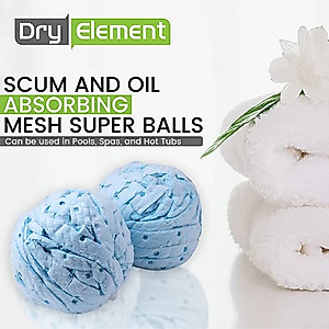 Scum and Oil Absorbing Mesh Super Balls - Absorbs Scum from Pools, Spas and Hot Tubs - 2 Pack
