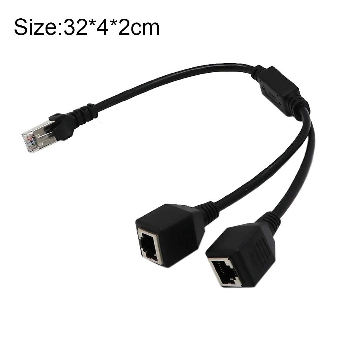 RJ45 Splitter Cable Connectors Adapter, Ethernet Splitter 1 to 2 Ethernet Extender Connecter Cat5 Splitter LAN Ethernet Network Splitter Cable Adapter for Cat5 Cat6 Cat7