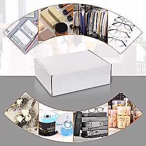 Shipping Boxes 9x6x2, HERKKA 25 PACK White Corrugated Cardboard Mailer Boxes, Medium Mailing Boxes for Packaging Small Business