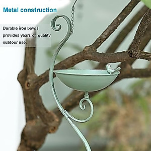 Jemeni Hanging Bird Bath, Double Bird Baths/Feeder Bowl for Outdoors Garden Decoration, S-Shape…