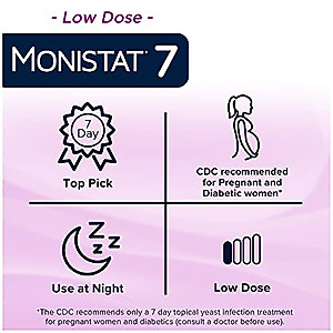 MONISTAT 7-Dose Yeast Infection Treatment, 7 Disposable Applicators & 1 Cream Tube
