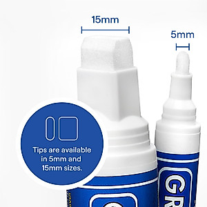 Grout Pen White Tile Paint Marker: Waterproof Grout Paint, Tile Grout Colorant and Sealer Pen - White, Wide 15mm Tip (20mL)