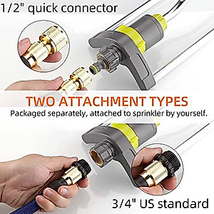 HH Together Metal Oscillating Garden Sprinkler 17 Clog-Resistant Brass Nozzles and Rust-Proof Aluminum Base, Large Area Watering Coverage, Great for Lawn, Front or Back Yard Sprinkling