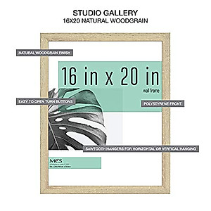 MCS Studio Gallery Frame, Natural Woodgrain, 16 x 20 in, Single