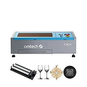 OMTech K40+ 40W CO2 Laser Engraver, 12" x8" Desktop Laser Cutter & Engraving Machine for Home Use, LightBurn Compatible LightBurn & LaserGRBL Compatible Laser Head Air Assist Water Pump