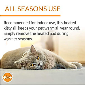 K&H Pet Products Thermo-Kitty Sill Heated Cat Bed, Fleece, 6W