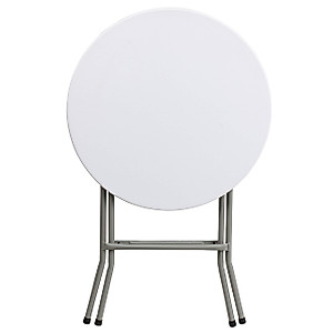 Flash Furniture Elon 2' Round All-Occasion Plastic Folding Event Table, Foldable Portable Banquet Table for Indoor/Outdoor Events, White