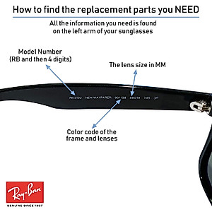 Ray-Ban Original NEW RB2132 New Wayfarer Crystal Green Replacement Lenses 55MM + BUNDLE with Designer iWear Eyewear Kit