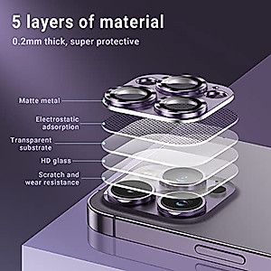 AFARER [2 Pack] Camera Lens Protector for iPhone 14Pro/iPhone 14 Pro Max, Ultra HD Camera Lens Protector, Upgraded Metal Tempered Glass Camera Cover, 9H Hardness Anti-Scratch Camera Protectors， Lens Protector Compatible iPhone 14 Pro/iPhone 14 Pro Max （