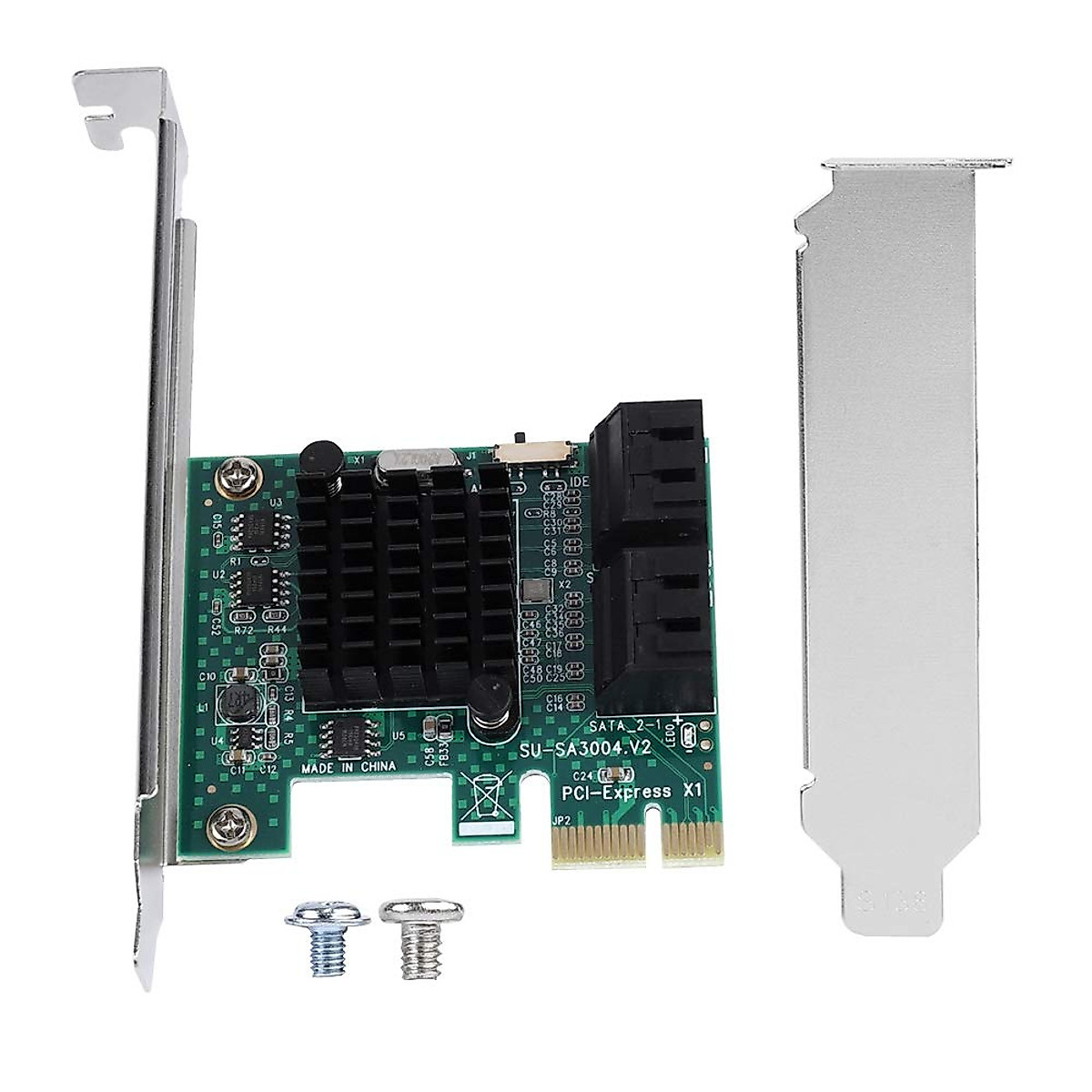 SATA 3.0 Expansion Card, 4Port PCIE to SATA 3.0 Expansion Controller Card, Rear SATA3.0 Interface, 4U, 2U Universal, Thick GoldPlated PCIE Interface, Fourlayer Circuit Board, Three Modes