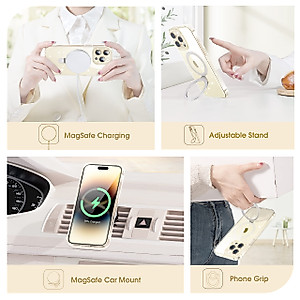 CASEKOO Genuine Official for iPhone 13 Pro Max Case with Magnetic Ring Stand [Compatible with MagSafe] [16FT Military-Grade Protection] Shockproof Twinkle Star Phone Grip Cover 6.7'', Sparkle Glitter