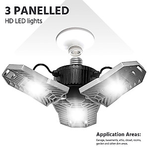 Triburst Deluxe by Bell+Howell, ASON TV 5500 Lumens/6500 Kelvin Indoor Lights, Ultra Bright Lighting with 144 LED Bulb, Multi-Directional Triple Panel Bedroom, Garage, Ceiling Light