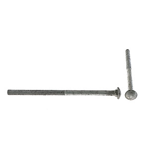 Prime-Line 9065414 Carriage Bolts, 5/8 In.-11 X 12 In, A307 Grade A Hot Dip Galvanized (5 Pack), Zinc