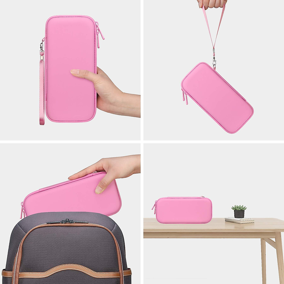 BOVKE Hard Storage Case for Blaze Evercade EXP Handheld, Extra Mesh Pocket for Evercade EXP Console Charging Cable, Cartridges and Other Accessories, Black