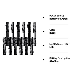 12 Pieces LED Pocket Pen Light Flashlight Small Mini Flashlight Handheld Pen Lights Penlight with Clip for Camping, Outdoor, Emergency