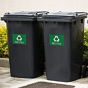 Pack of 2 Recycle Sticker for Trash Can (10x7 inch) Green - Recycling Stickers for Trash can - Self-Adhesive Recycling Sticker - UV Resistant, Waterproof, Anti Scratch for Outdoor and Indoor