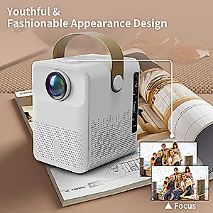 Mini Wireless 2.4/5G WiFi Projector for Phone, Portable Bilateral Bluetooth Projector with HiFi Speaker for Indoor Outdoor Movie, Smart Home Android Projector for Netflix YouTube Disney+ Spotify Hulu