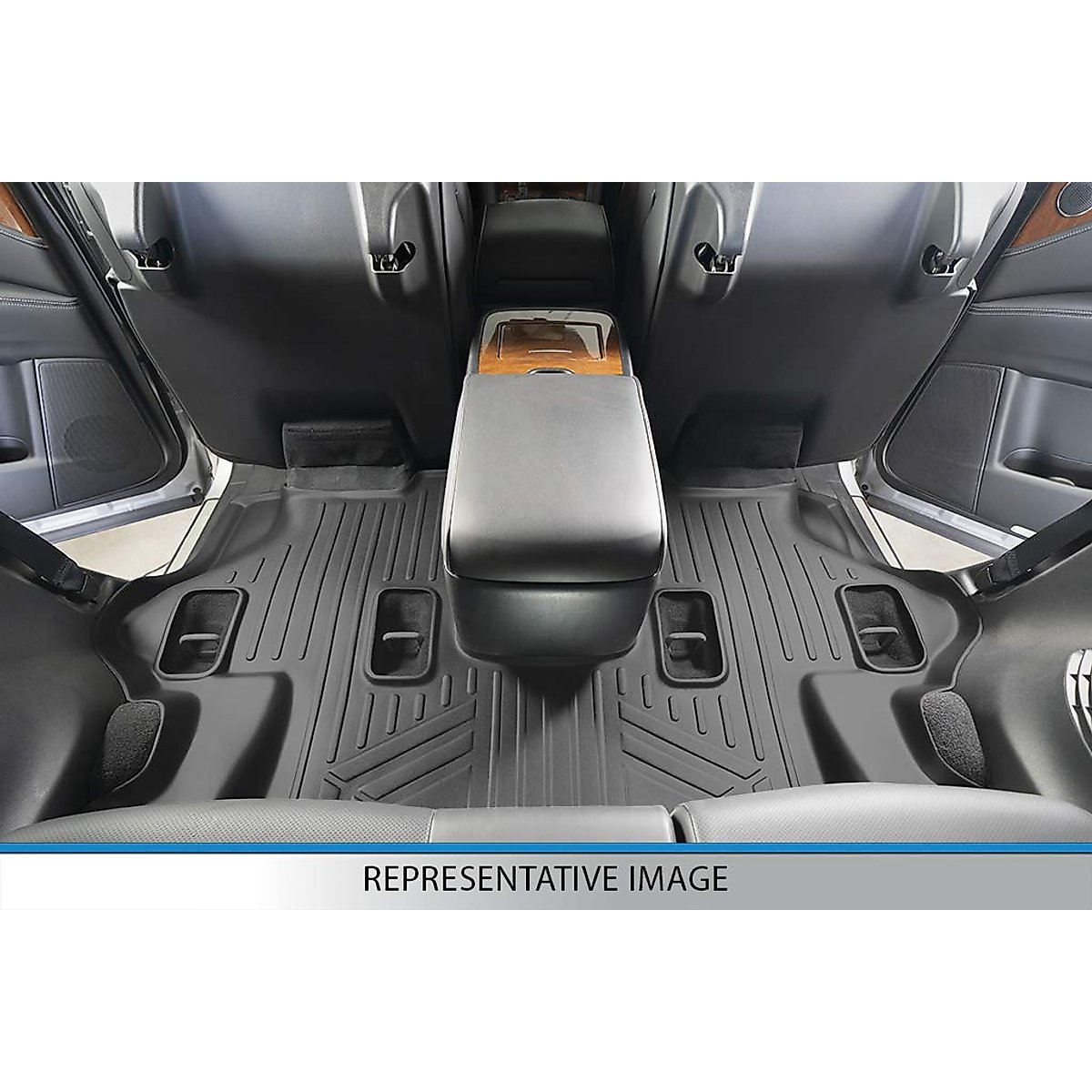 MAXLINER Floor Mats 3 Rows and Cargo Liner Behind 3rd Row Set Black Compatible with 2016-2021 Dodge Durango with 2nd Row Bucket Seats