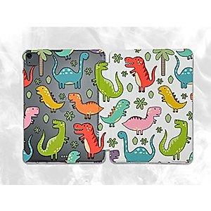 Cute Dino Kid Colorful case Compatible with iPad Mini Air Pro 7.9 8.3 9.7 10.2 10.9 11 12.9 inch Pattern Cover New 2022 2021 Trifold Stand 3 4 5 6 7 8 9 Generation 560 (11" Pro 1/2/3 gen)