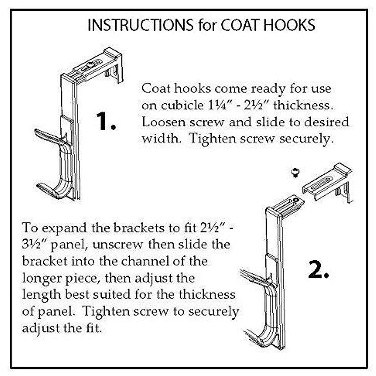 Modtek High Strength Cubicle Wall Hook (Modern Wall Hook 1 Pack)