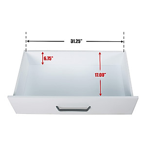 Better Home Products Carell Furniture Super Jumbo 4 Drawer Storage Chest Dresser in White