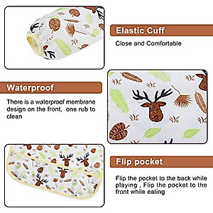 Accmor 3 Pack Long Sleeve Baby Bibs, Waterproof Sleeved Bib, Toddler Soft Bib for 6-24 Months