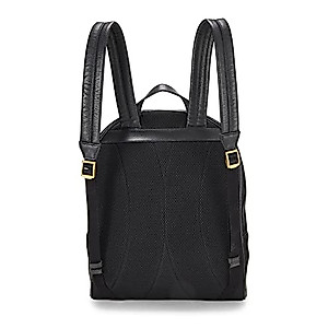 Gucci, Pre-Loved Black Leather Logo Print Backpack Medium, Black