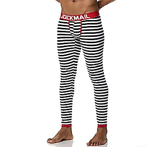 JOCKMAIL Long Johns Pants Men Thermal Underwear Cotton Printed Mens Thermal Underwear Sleeping Bottoms Leggings Pant (as1, Alpha, m, Regular, Regular, Red-2)