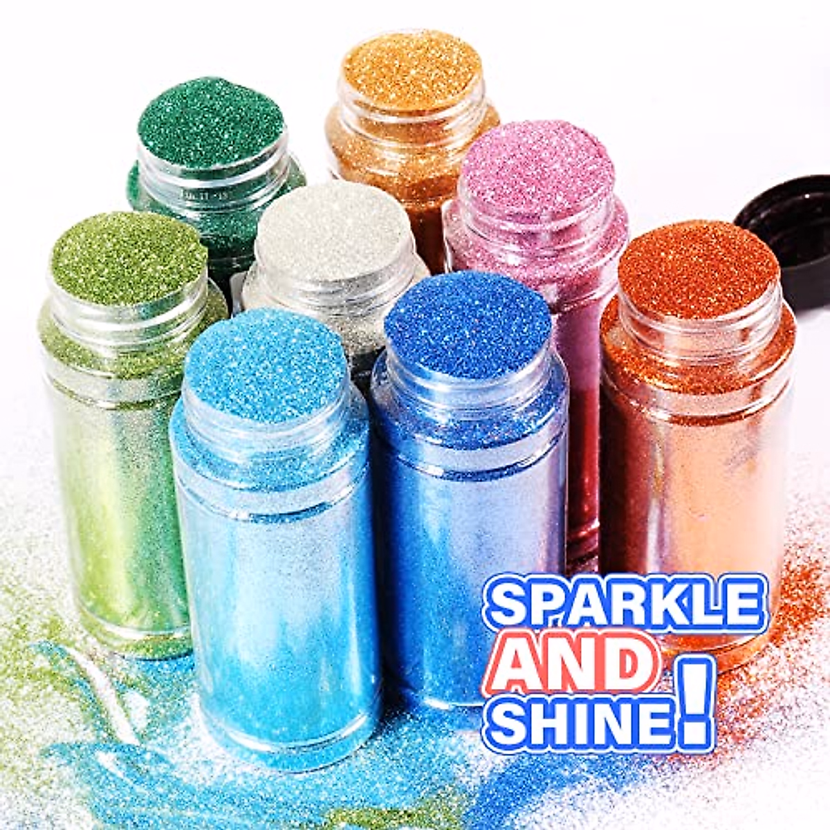 DoMyStar Ultra Fine Glitter Powder 3.5oz Craft Glitter Sequins PET for Epoxy Resin, Slime, Tumblers, Makeup, Nail&Painting Arts, Festival Decoration - Brown