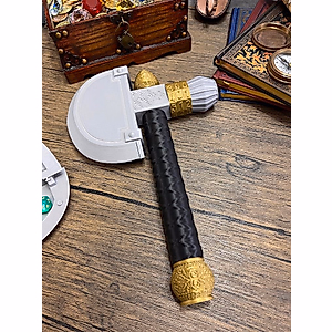 MunnyGrubbers - Axe Dice Holder & Dice Tray with Health Tracker - (Random 7PCS D20 Dice Set Included) - Tabletop Roleplaying Game - Dice Storage - Dice Roller - DND - Dungeons and Dragons - (Silver)