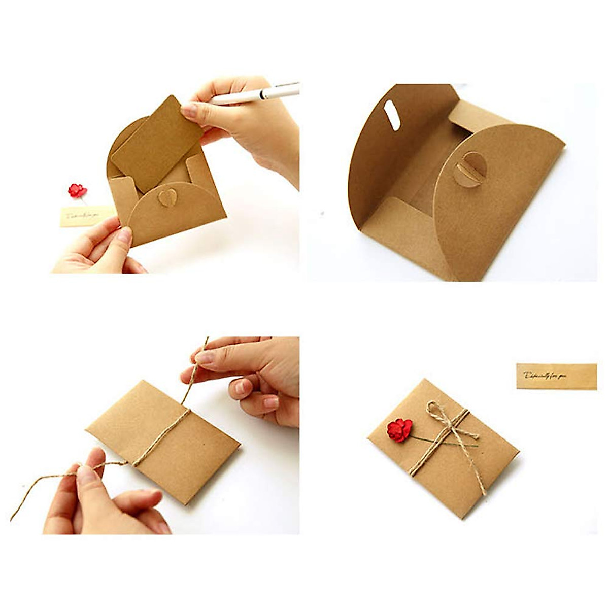 AECIH Flower Thank You Card 12 Pack All Occasion Greeting Card Handmade Invitation Card with Envelopes