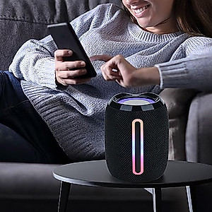 TGUCITESEN Bluetooth Portable Speaker,Wireless Bluetooth Speakers V5.1USB Card,Wireless Speakers with Bluetooth,Micro SD Card,for Outdoor,Travel,Beach,Camping,Indoor Black (X2)