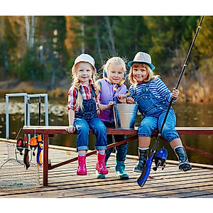 Urban Deco Kids Fishing Pole, Portable Telescopic Rod and Reel Combos Kids Fishing Rod Kit with Tackle Box for Boys,Girls,Youth,Beginner, Starter - Blue