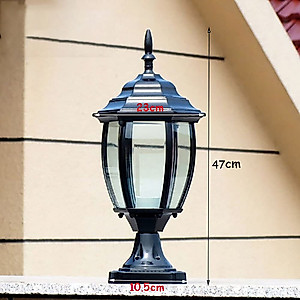 Post Lights Outdoor Post Light Post Cap Lights Wired Outdoor Waterproof Led Villa Patio Aisle Path Pillar Lamp Garden Decoration Landscape Light (Black) (Brass)