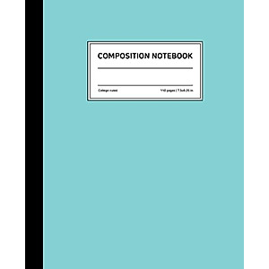 Aqua Light Green Composition Notebook : College Ruled, 7.5 × 9.25 Inches, Glossy Cover, 110 Pages: Assorted Colors comp journal for school student, college