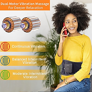 HONGJING Decompression Back Belt with Heat & Massage, Lumbar Support Belt for Immediate Lower Back Pain Relief, Back Traction Device with Rechargeable Battery (29-49 inch Waists)