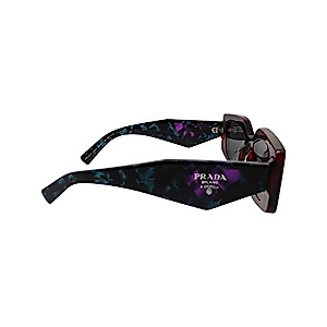 Prada PR 15YSF 09Z5S0 Scarlet Tortoise Plastic Irregular Sunglasses Grey Gradient Lens
