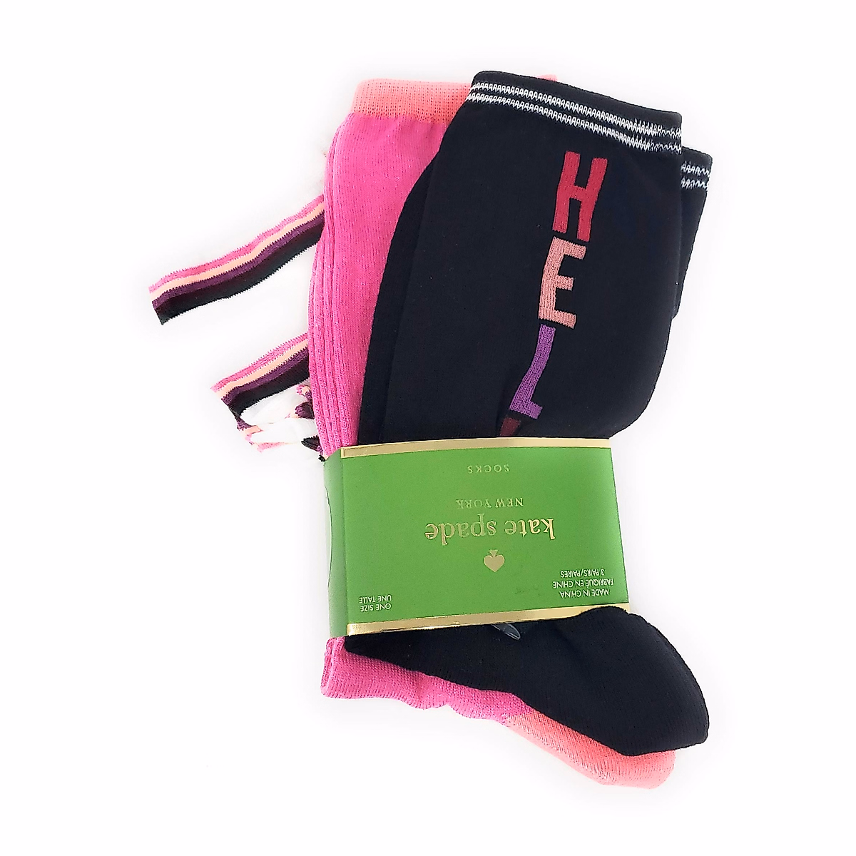 Kate Spade New York Stallion 3-Pack Trouser Socks Black 4-10 Women's Shoe