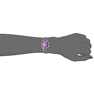 Armitron Women's 75/3689VMDG Purple Genuine Crystal-Accented Gunmetal Bracelet Watch