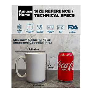 Amuse- Professional Grade Stoneware Mug- Sublimation Series- Set of 6 (15 oz)