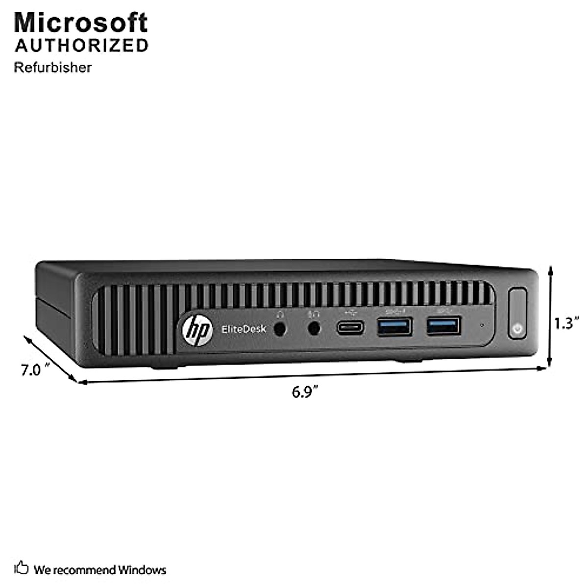 HP EliteDesk 800 G2 Desktop Mini Business PC, Intel Quad-Core i5-6500T up to 3.1G,16G DDR4,240G SSD,VGA,DP,Win 10 Pro 64 bit-Multi-Language Support English/Spanish (Renewed)