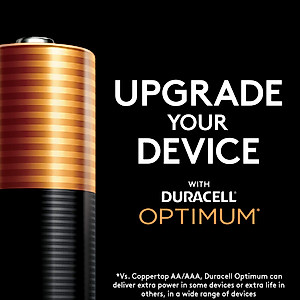 Duracell Optimum AAA Batteries, 24 Count Pack Triple A Battery with Long-lasting Power Alkaline AAA Battery for Household and Office Devices (Ecommerce Packaging)